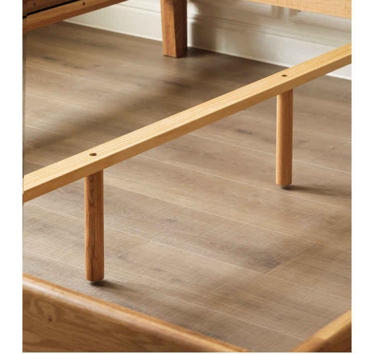 European Beech Solid Wood Bed Modern Simple.