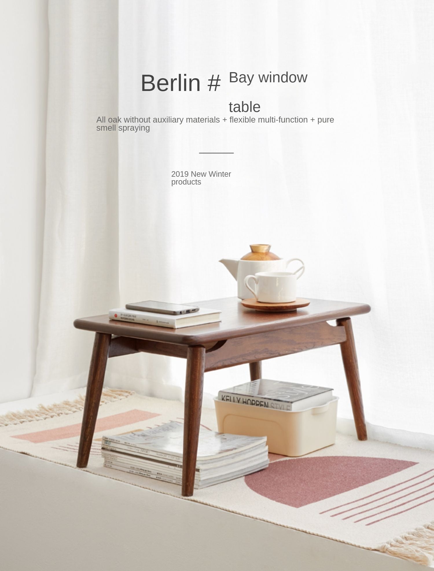 Oak Solid wood bay window table