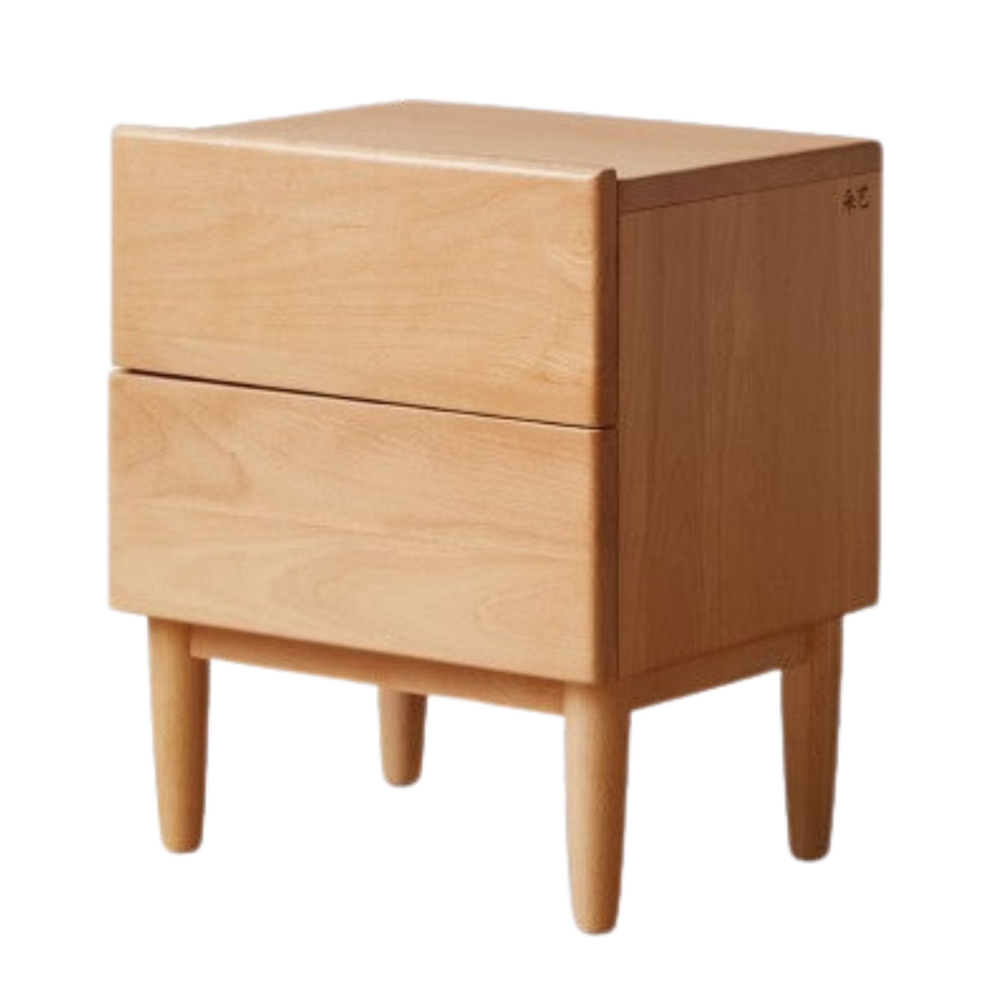 Beech solid wood bedside table and elevated storage rack, bedside ...