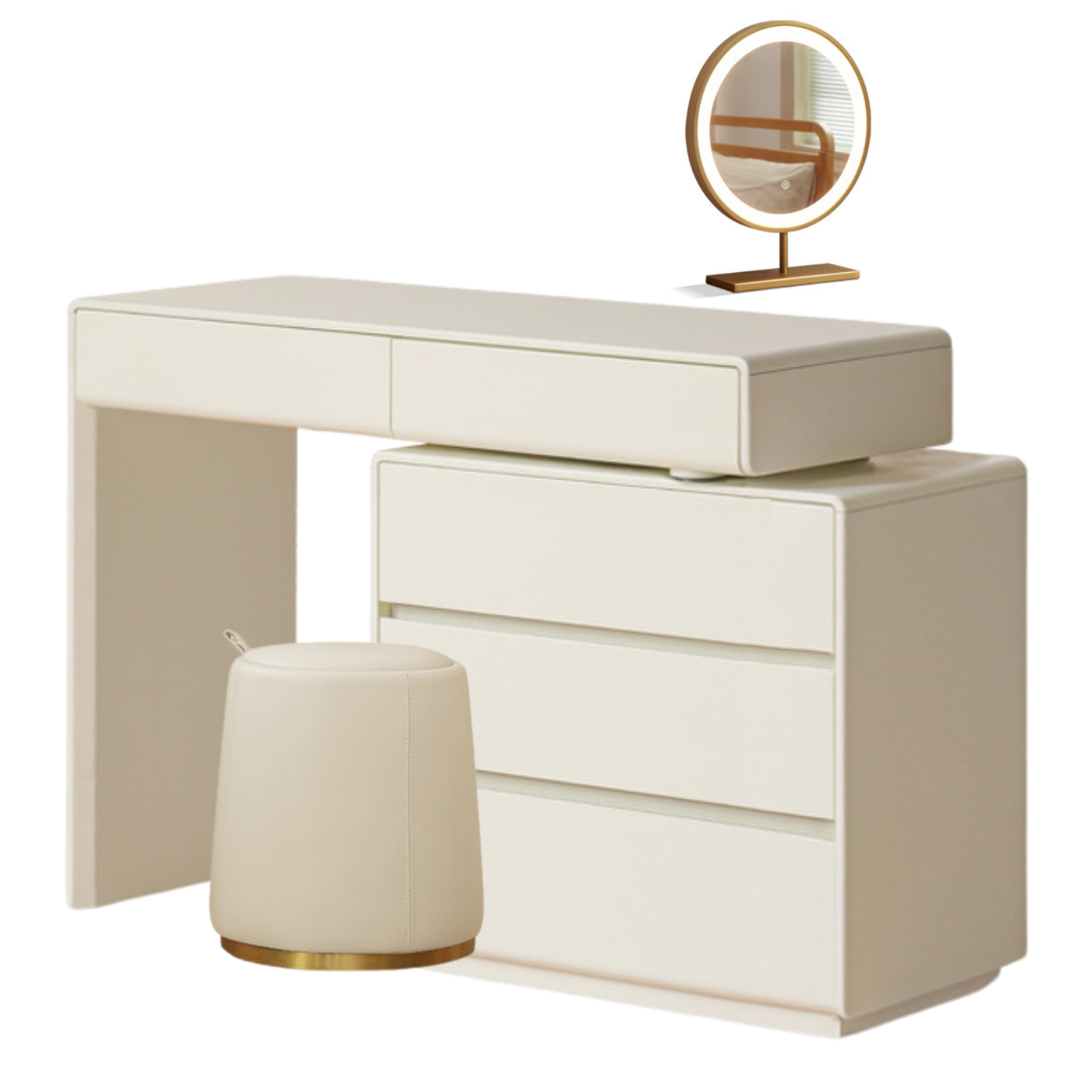 Poplar solid wood L shape Dressing table: