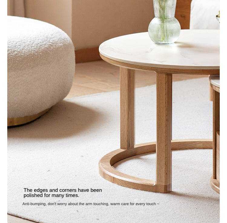 Oak solid wood Rock plate coffee table