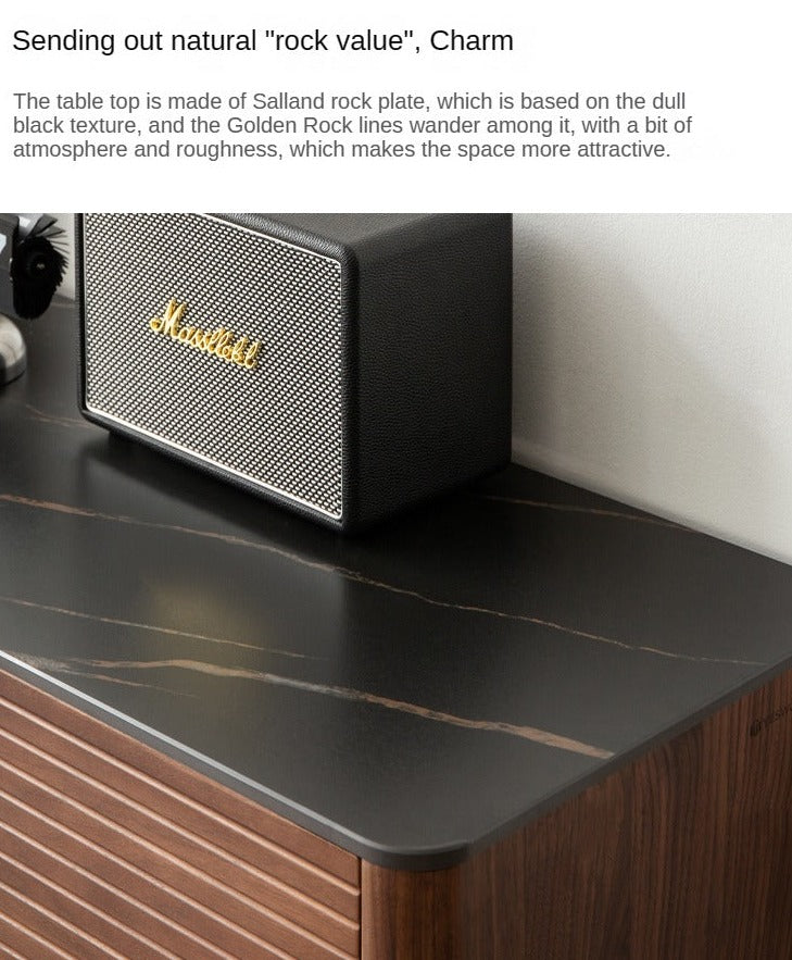 Black Walnut solid wood slate TV stand: