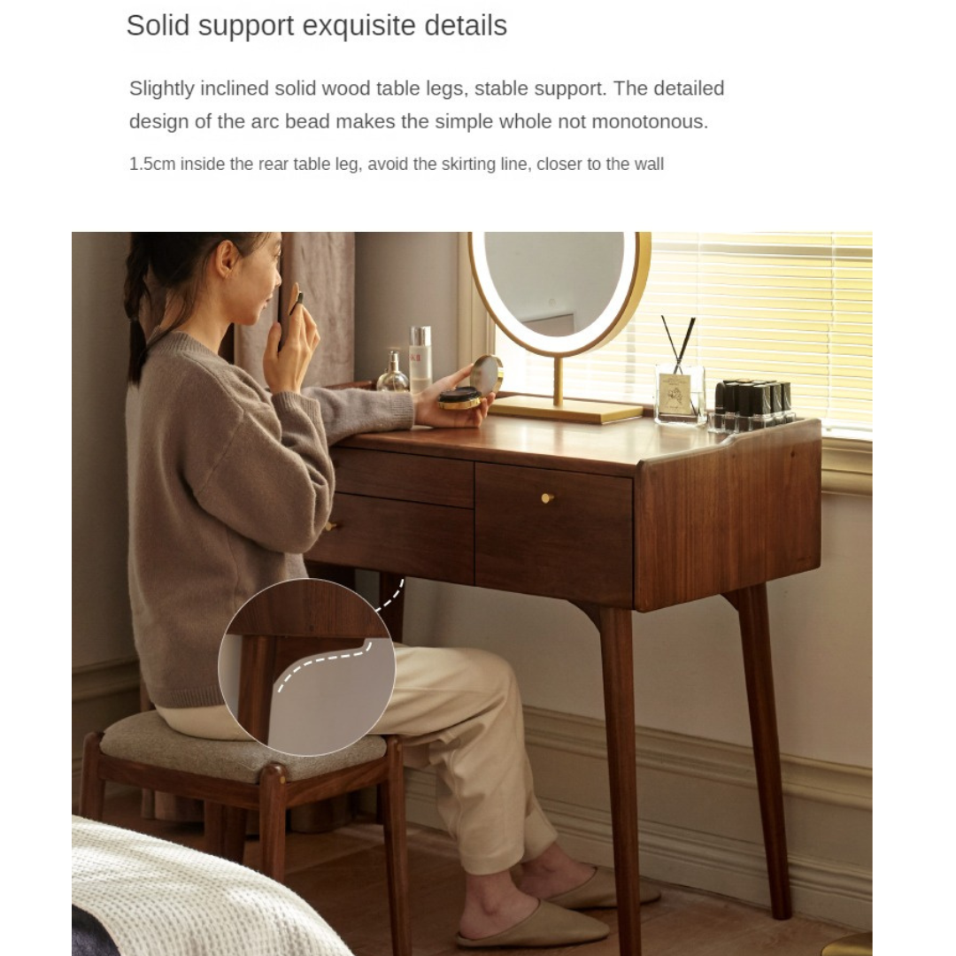 Black Walnut , Ash solid wood Dressing table: