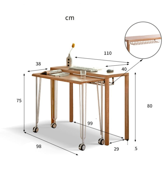 Oak solid wood Two-level stackable Office desks)