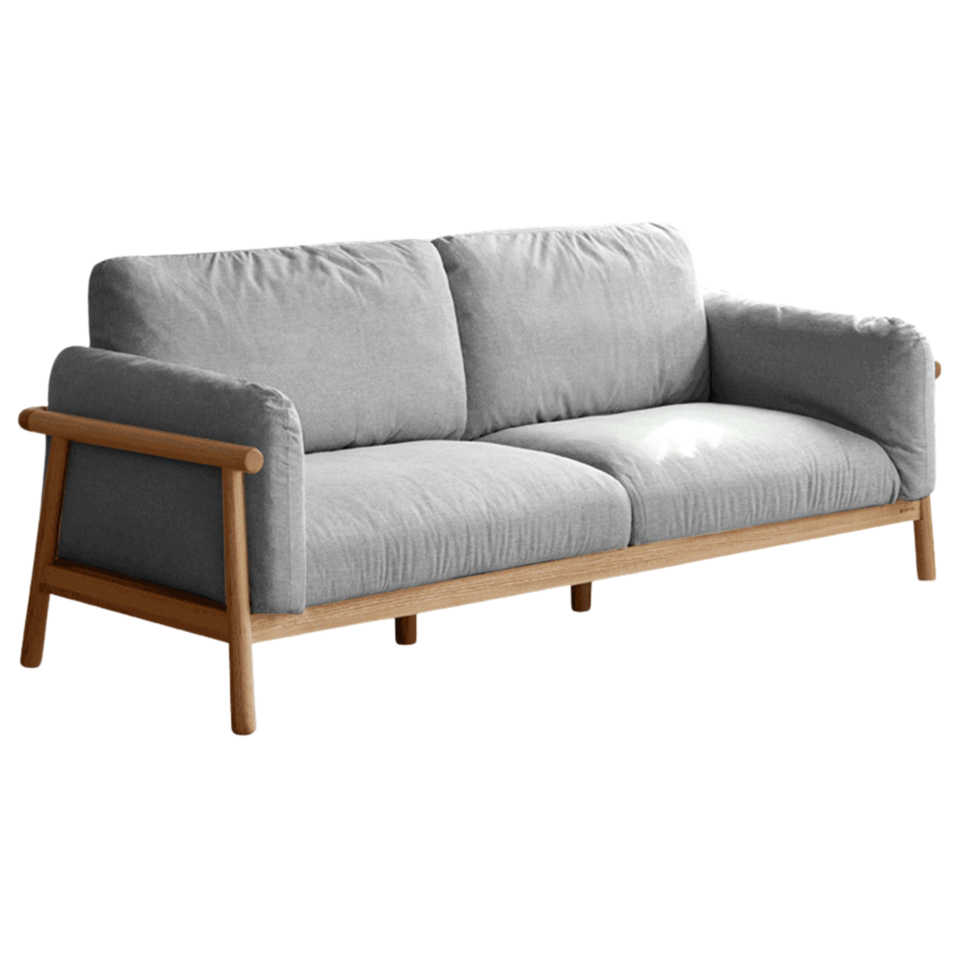 Oak solid wood fabric sofa)