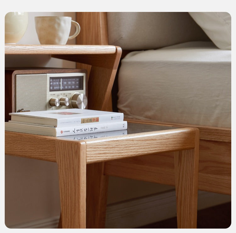 Oak solid wood Nightstand, side table.