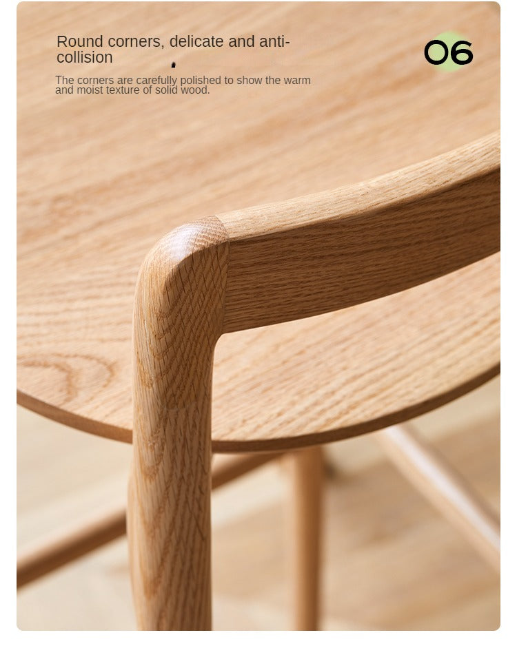 Oak Solid Wood Bar Chair, High Foot Chair"