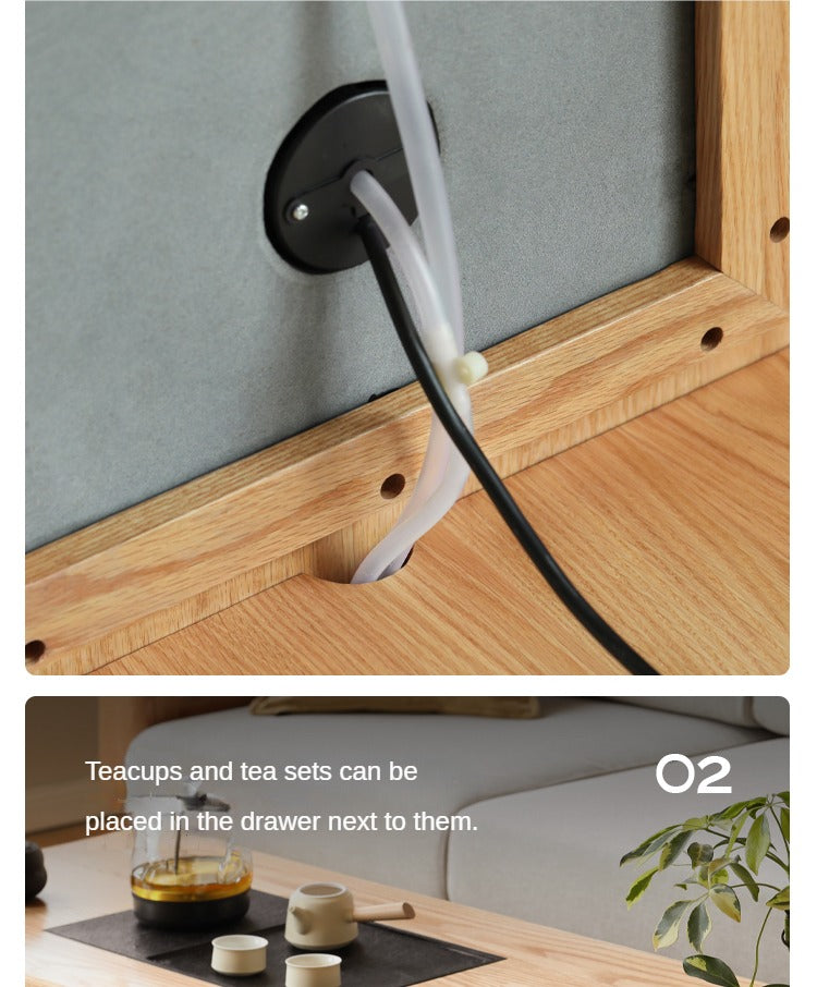 Oak solid wood telescopic modern tea table