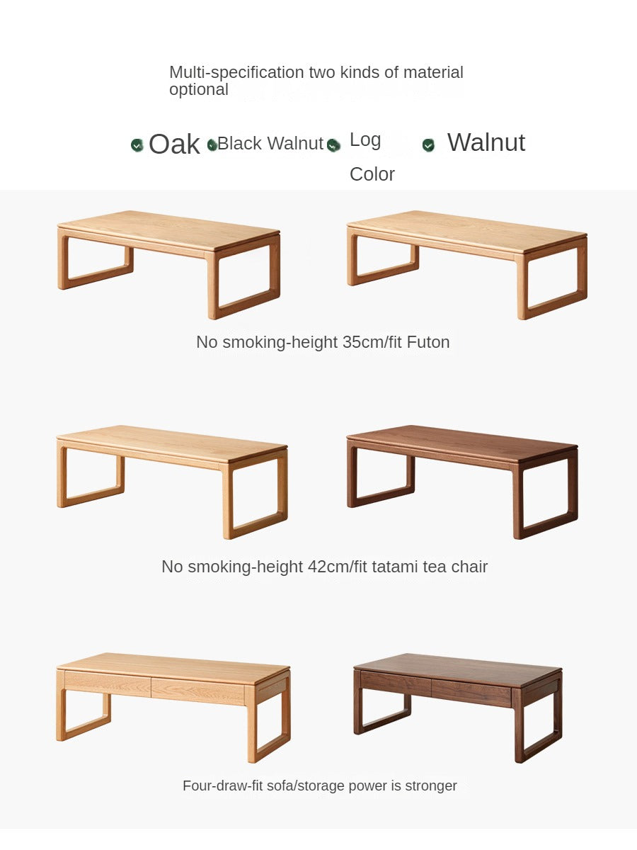 Oak, Black Walnut solid wood Japanese style coffee table