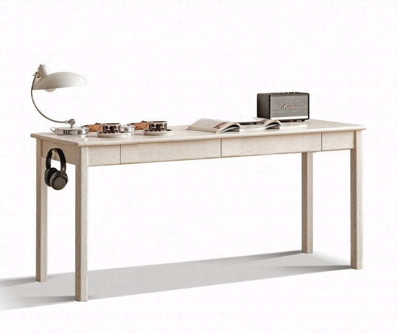 Oak solid wood Cream style Office desk