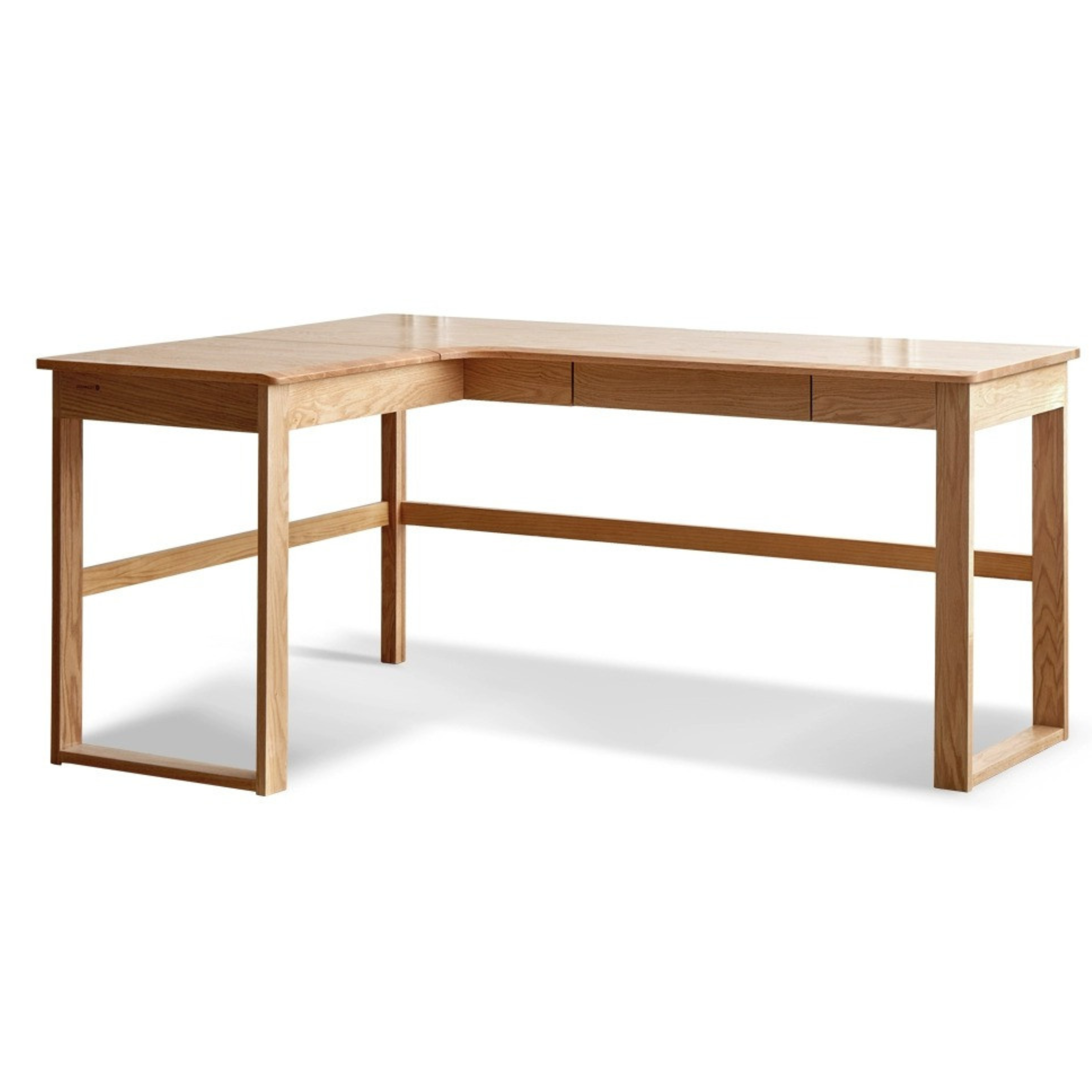 Oak solid wood Office desk with bookshelf