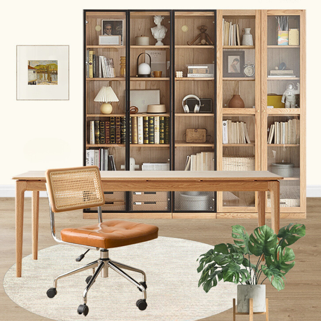 Oak solid wood Long office desk)