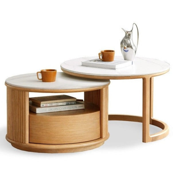Oak solid wood Rock plate coffee table