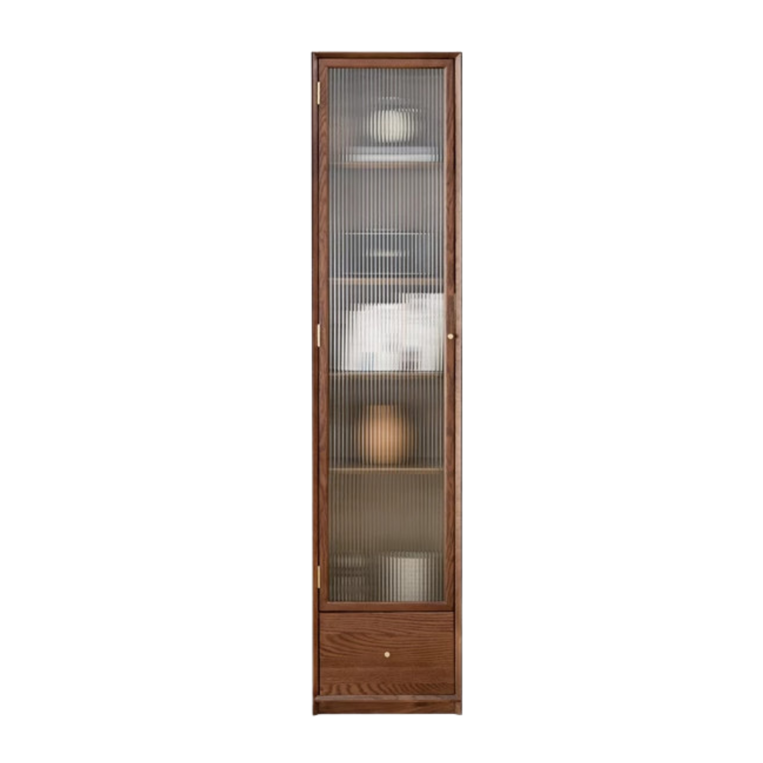 Oak solid wood dust-proof glass door wall floor-to-ceiling bookshelf-