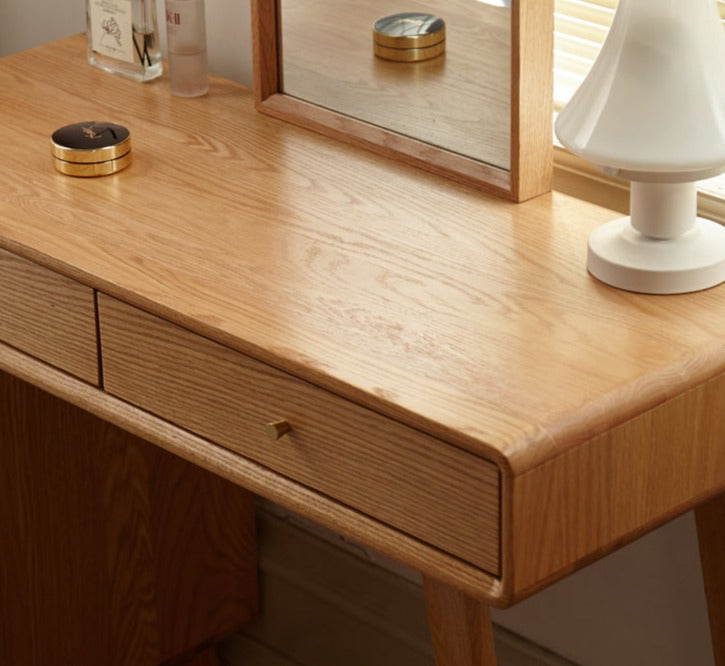 Oak solid wood Telescopic Dressing table cabinet: