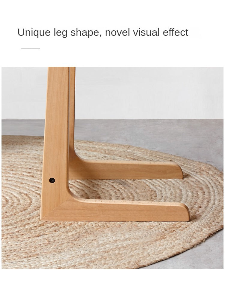 Oak Solid wood C-shaped side table-