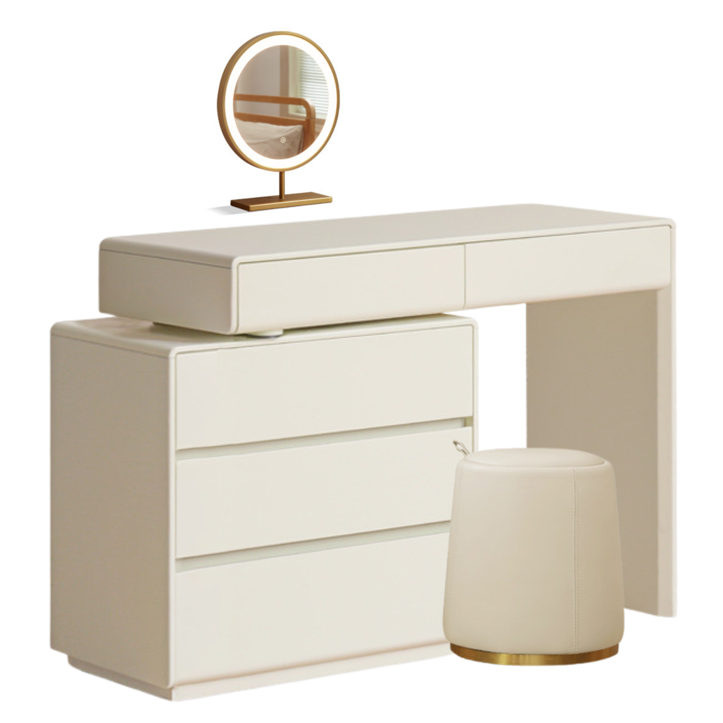 Poplar solid wood L shape Dressing table: