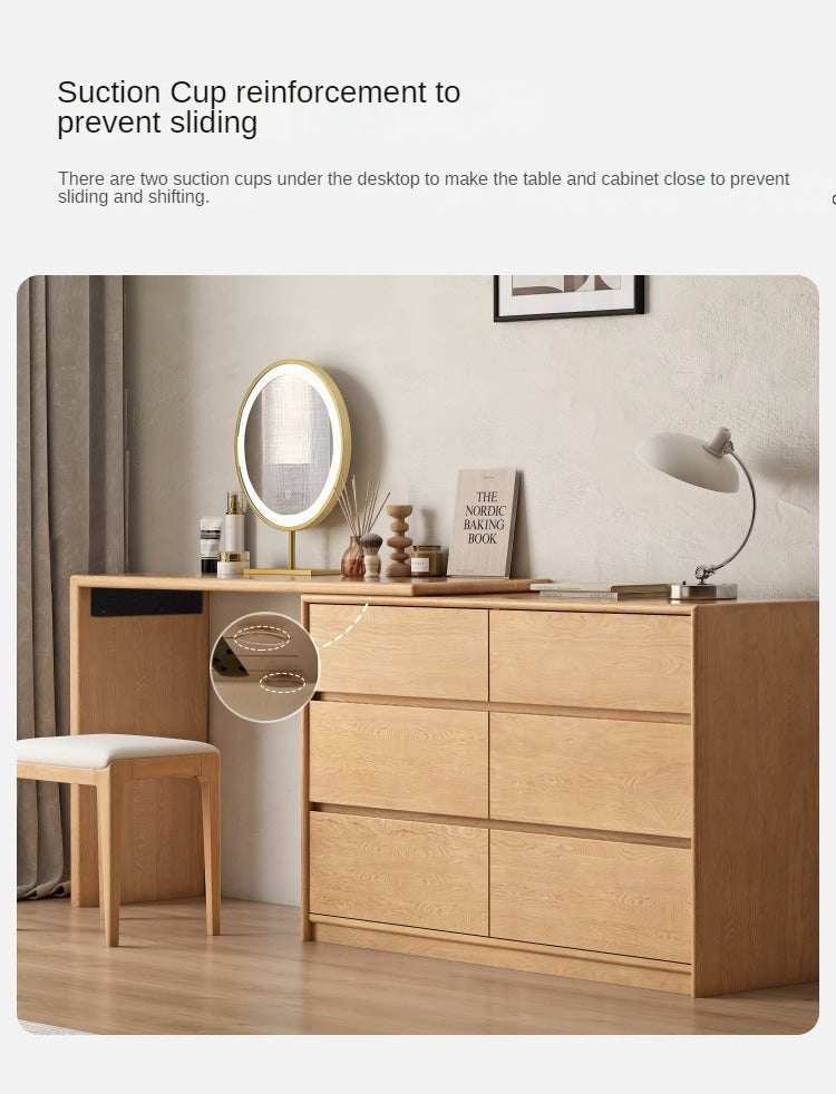 Oak solid wood Dressing table L-shaped corner: