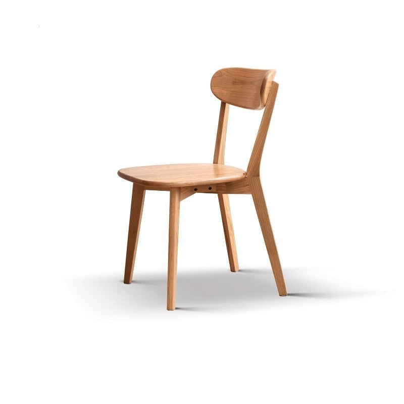 Oak solid wood curved backrest dining chair: