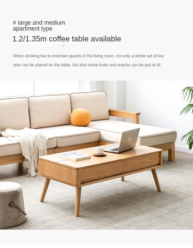 Oak solid wood Lifting Coffee Table