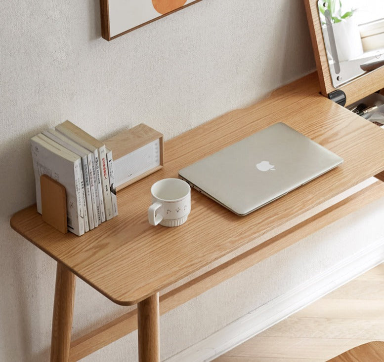 Oak solid wood Office desk and Dressing tables 2-in-1)