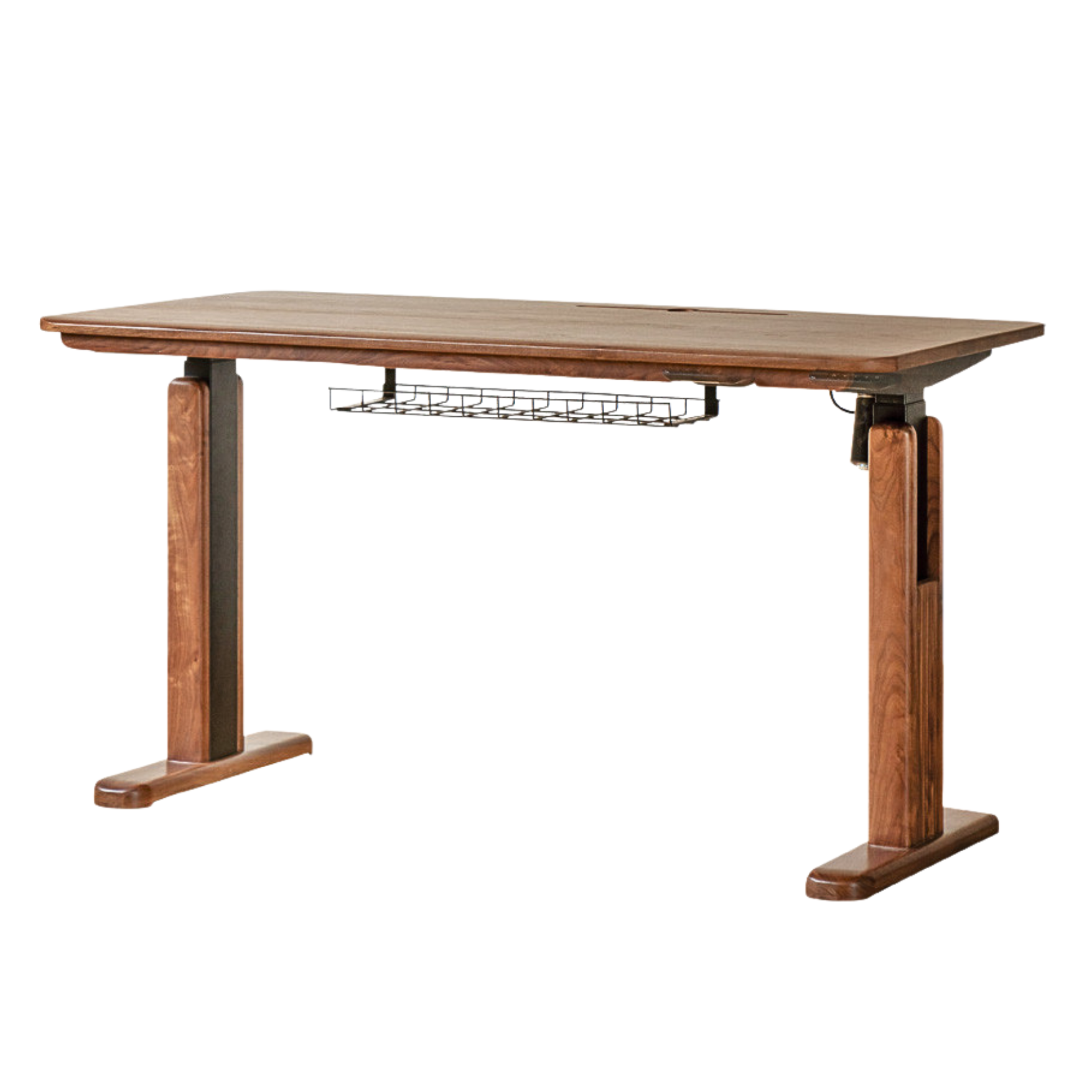 Black Walnut Solid Wood Electric Elevating Desk