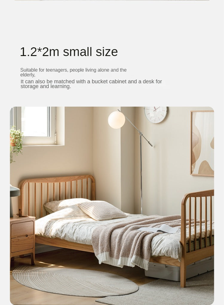 Oak solid wood bed modern simple.