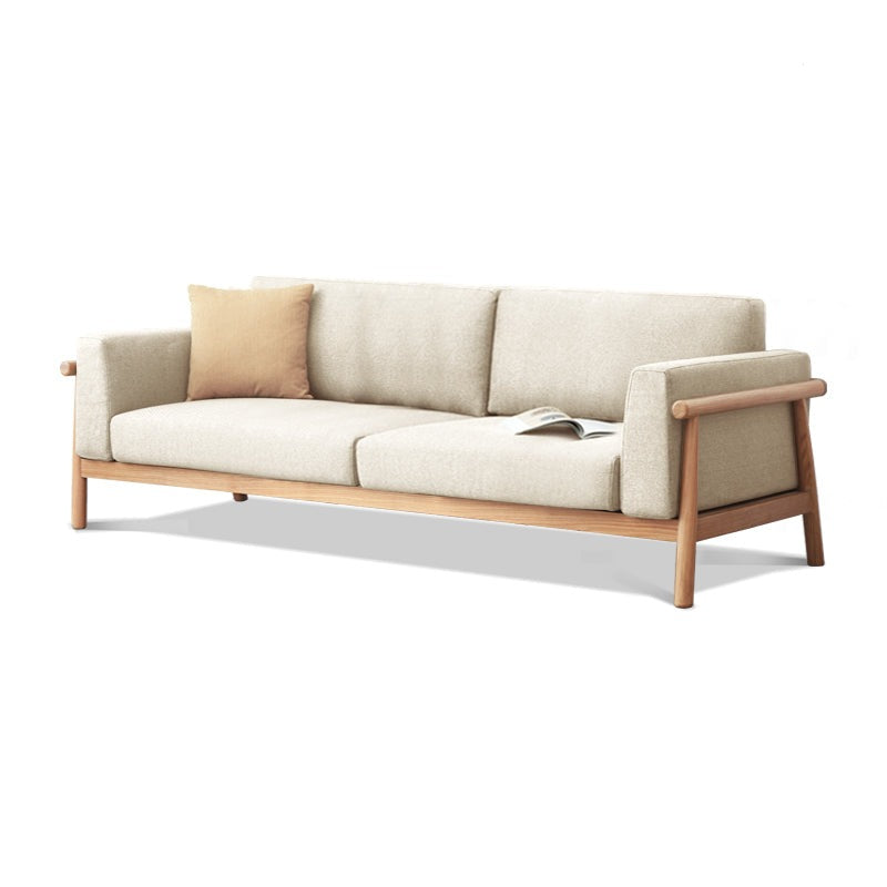 Oak solid wood fabric sofa)