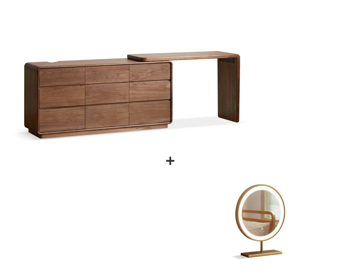 Black walnut solid wood telescopic dressing table:
