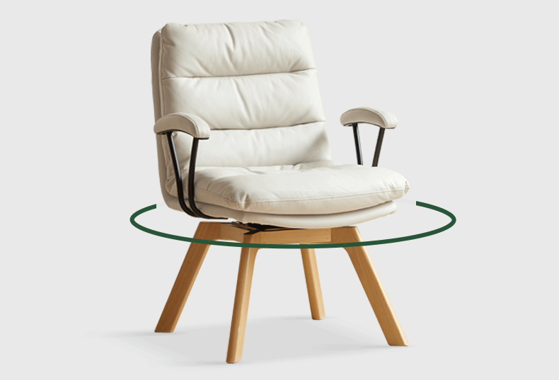 Beech solid wood rotating chair technical fabric