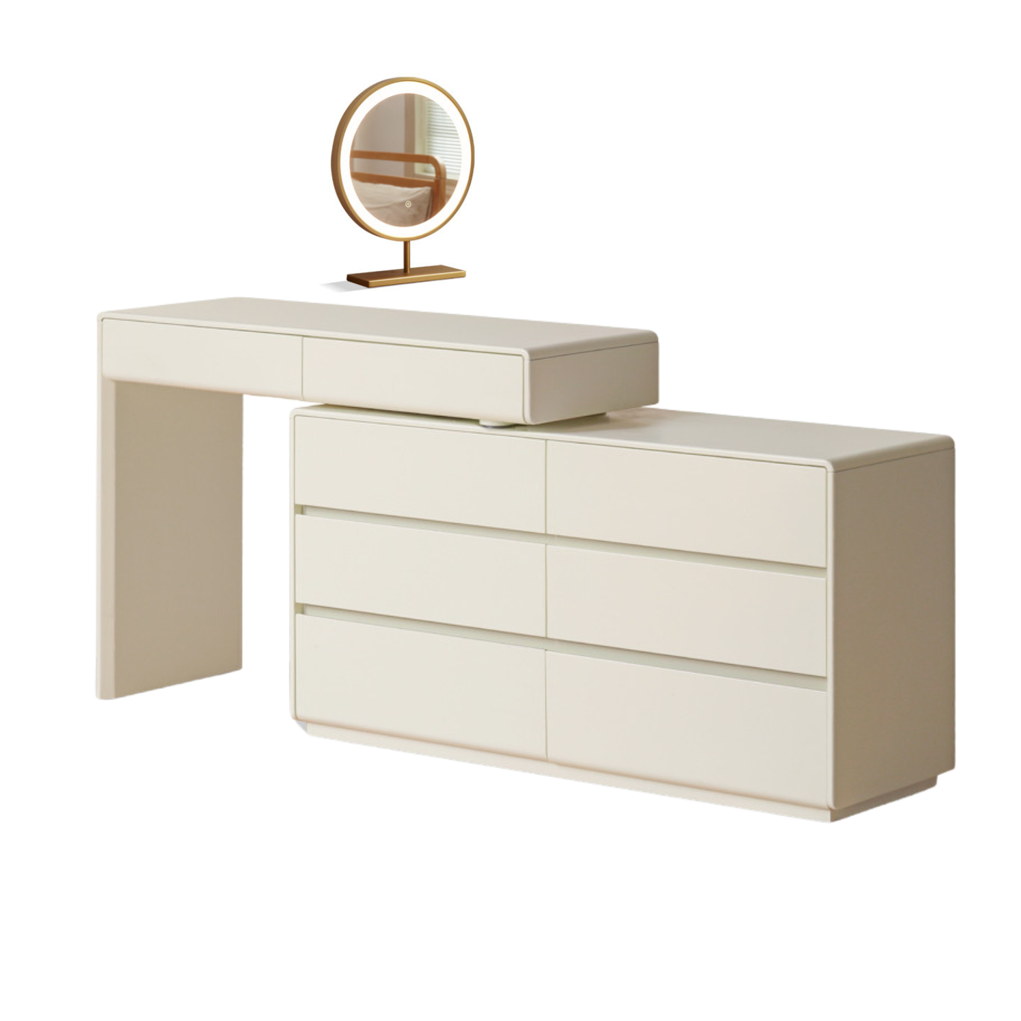 Poplar solid wood L shape Dressing table:
