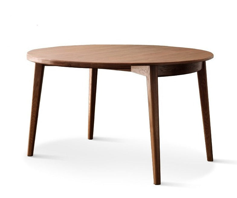 Oak solid wood folding round dining table
