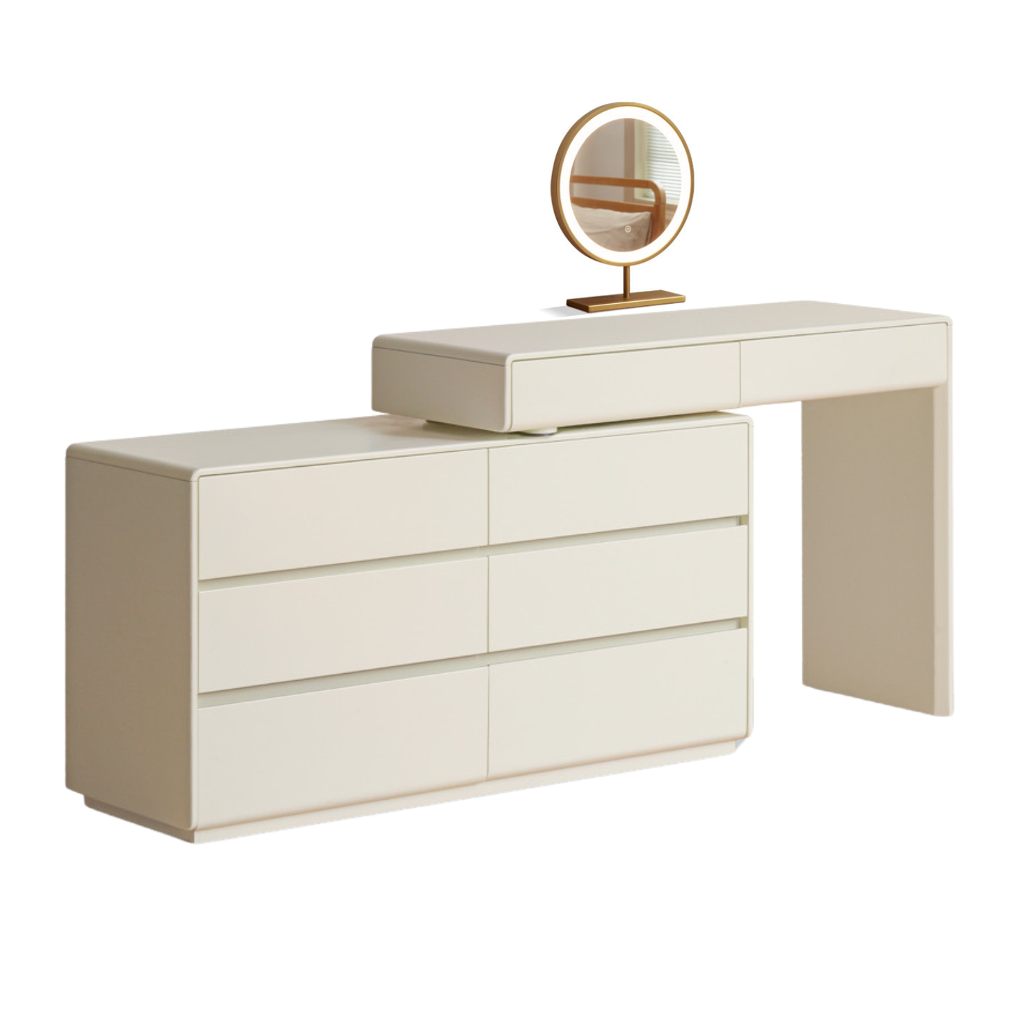 Poplar solid wood L shape Dressing table: