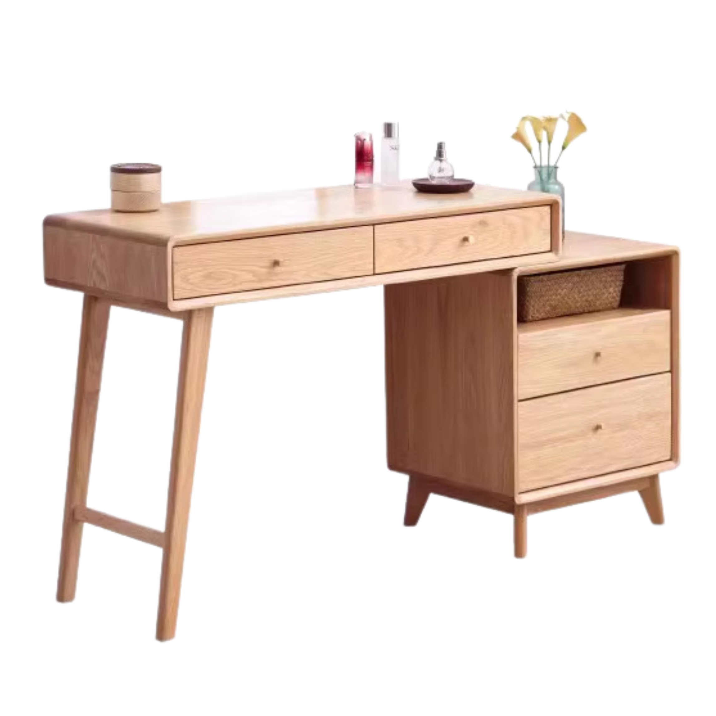 Oak solid wood Telescopic Dressing table cabinet: