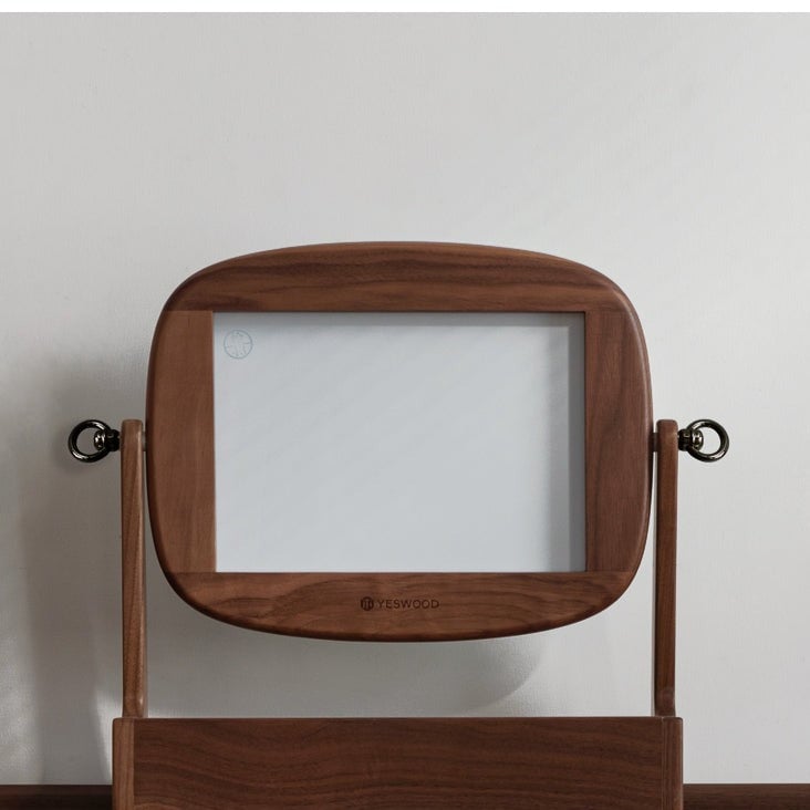 Black walnut solid wood makeup mirror storage box degree rotation*