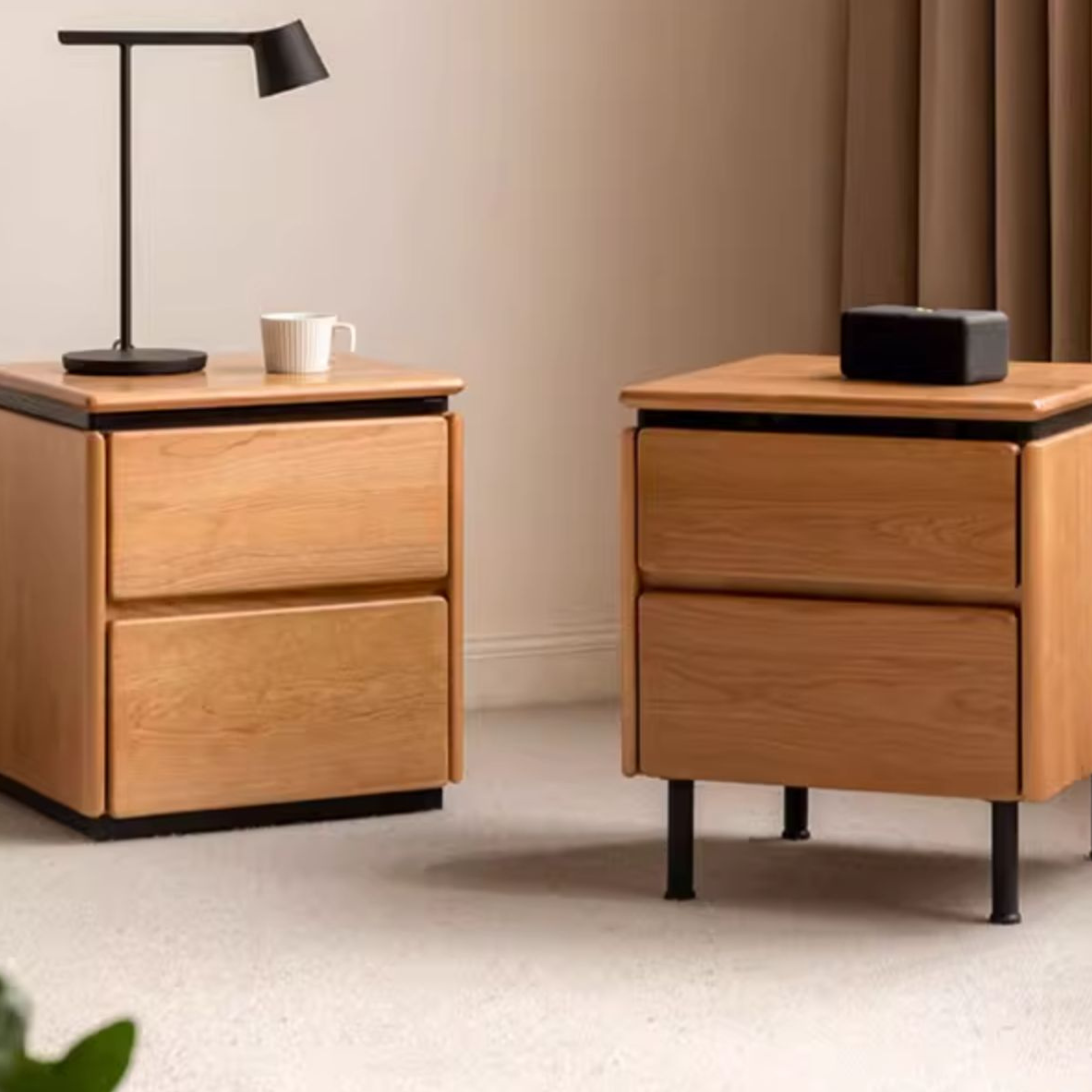 Cherry Solid Wood Nightstand, Bedside Table