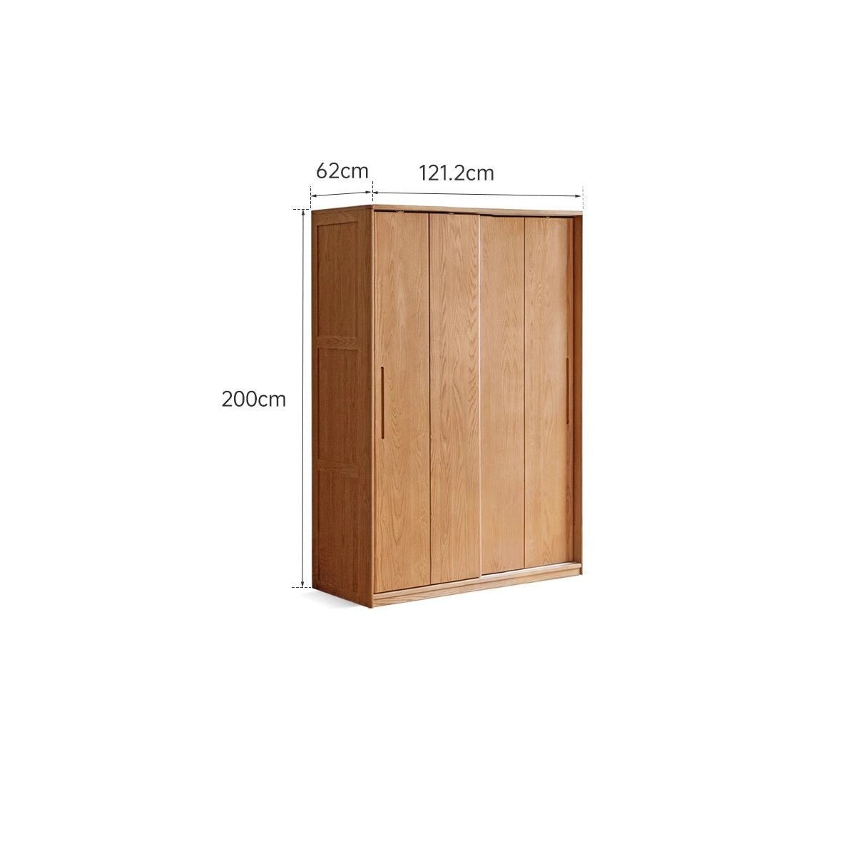 Oak solid wood Sliding door wardrobe: