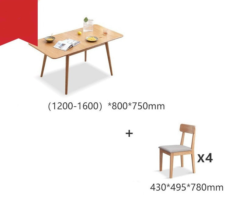 Oak solid wood Retractable folding dining table: