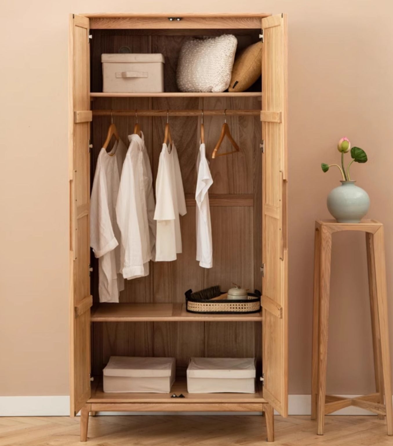 Ash solid wood wardrobe