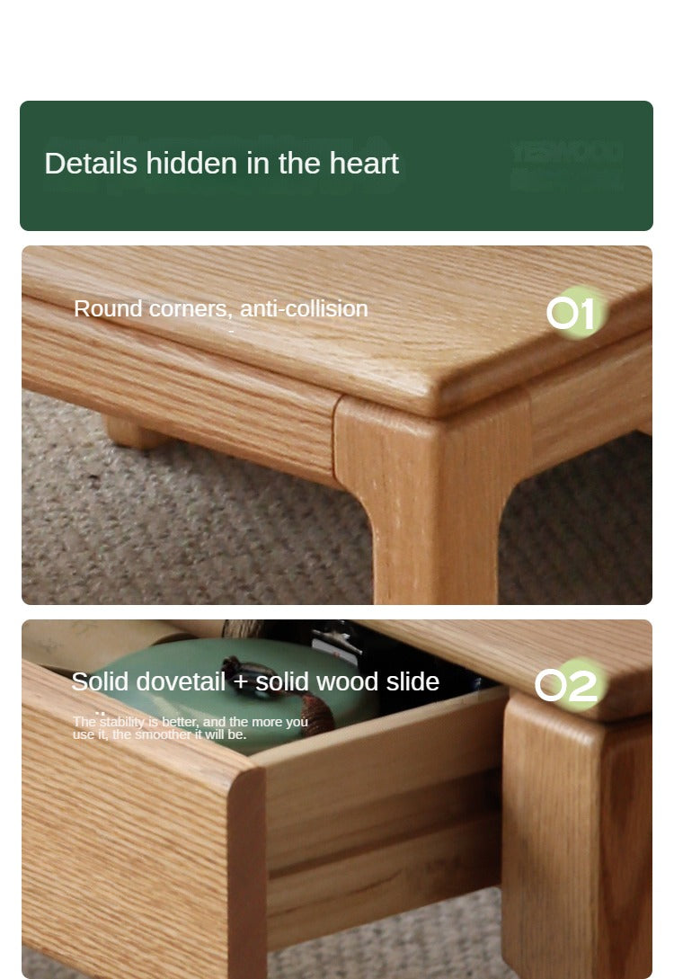 Oak, Black Walnut solid wood Japanese style coffee table