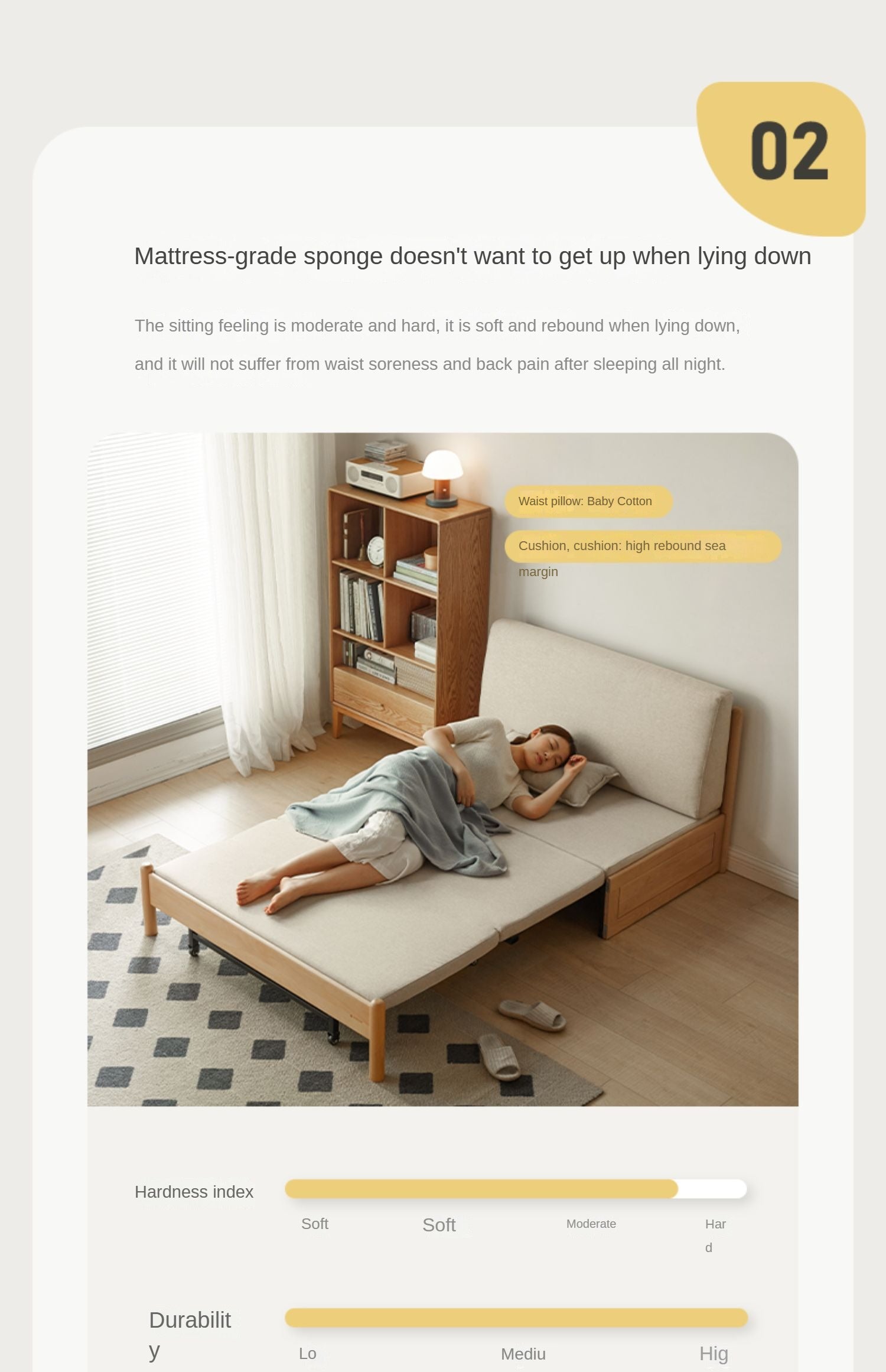 Beech, Birch solid wood sofa bed, Sleeper sofa