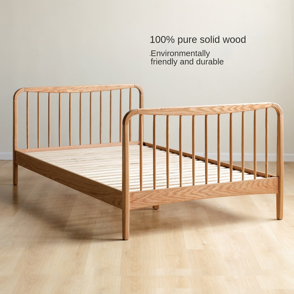Oak solid wood bed modern simple.