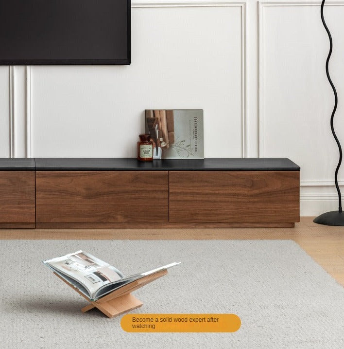 Black Walnut solid wood TV stand rock slab=