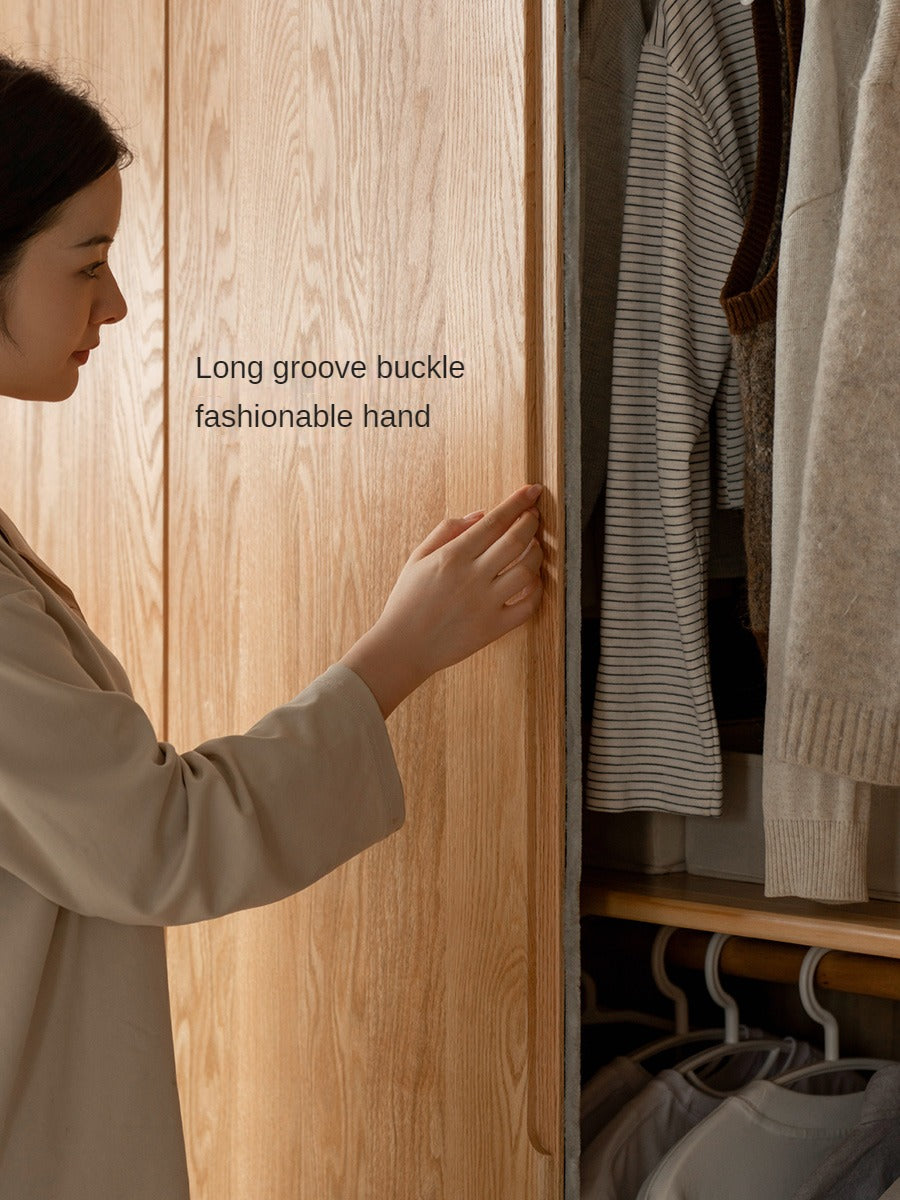 Oak solid wood Sliding door wardrobe: