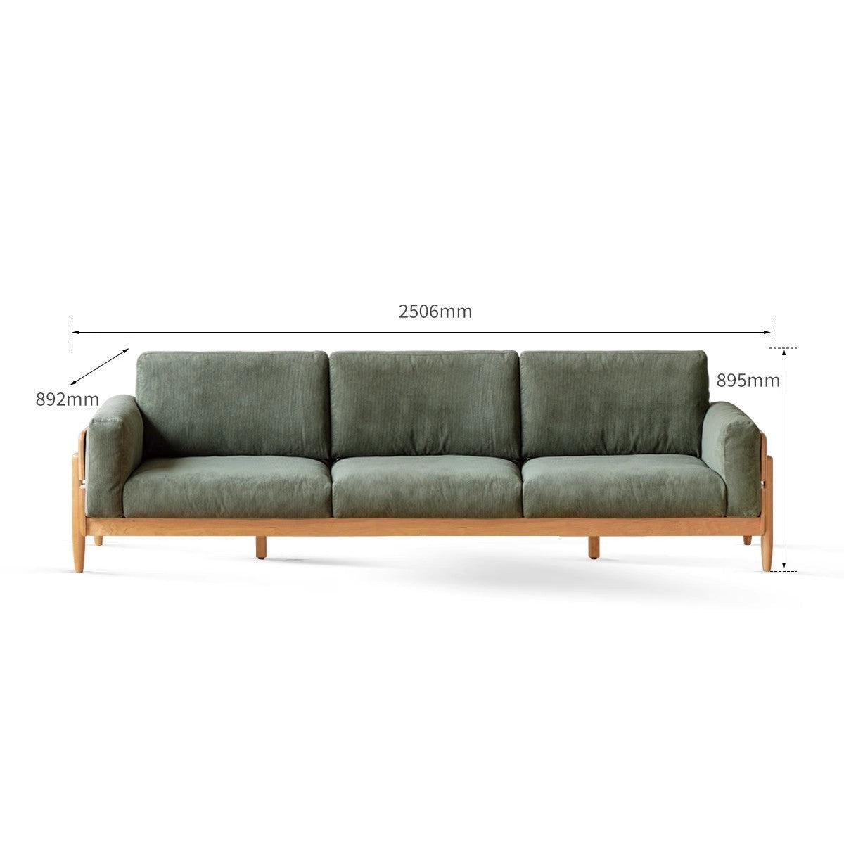 Oak solid wood sofa modern high back"