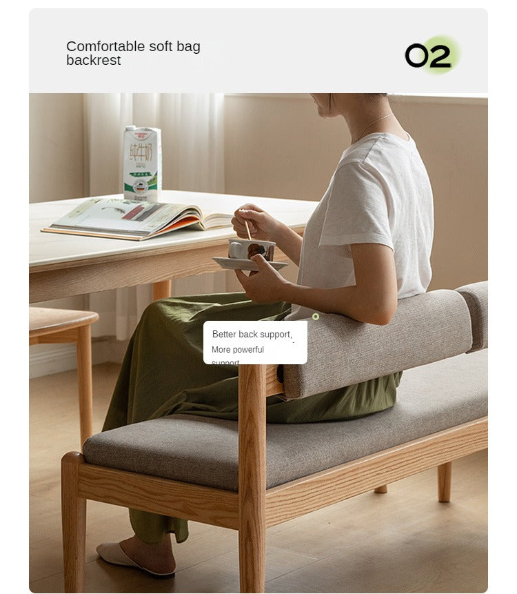 Oak solid wood Soft bench