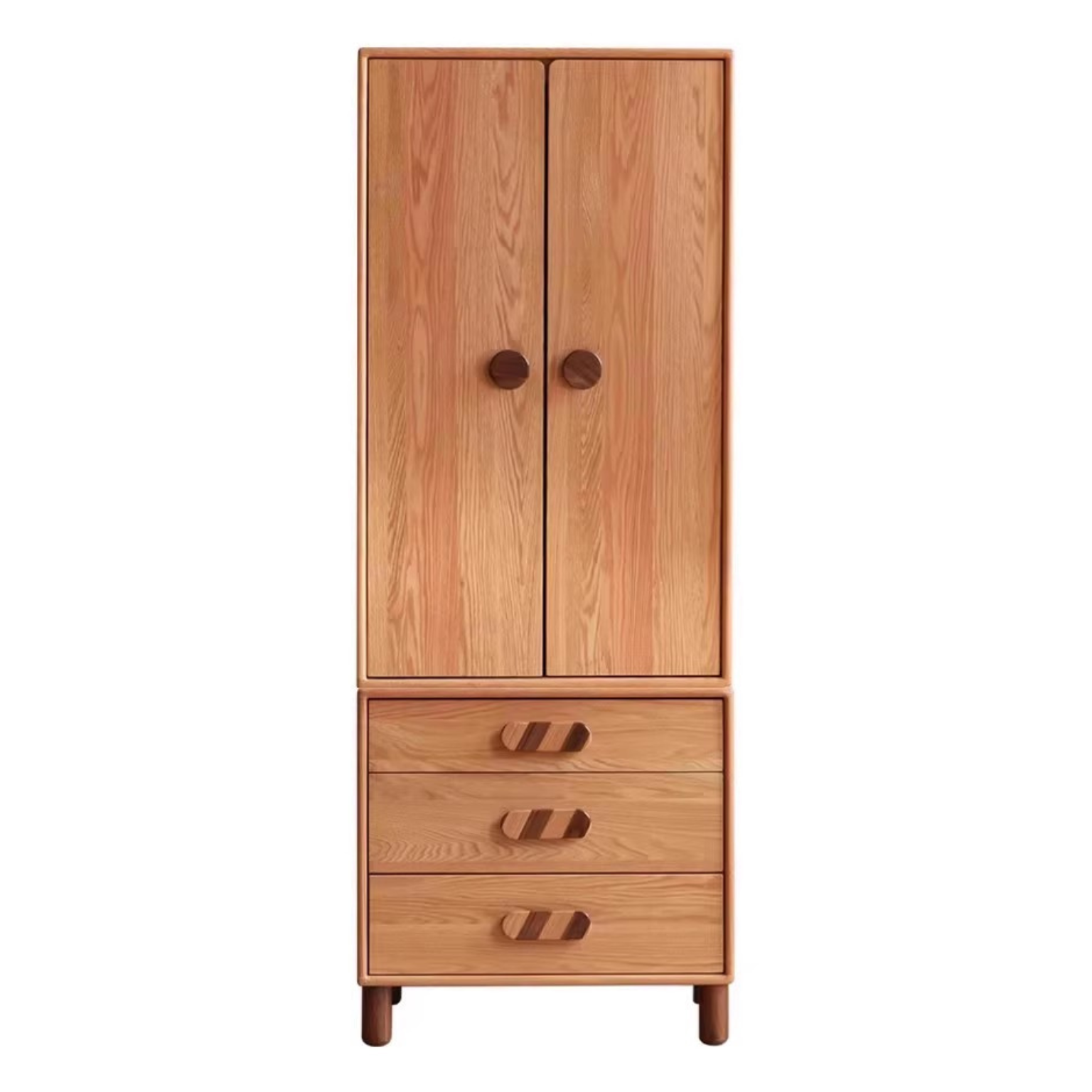 Oak solid wood wardrobe bookcase free combination