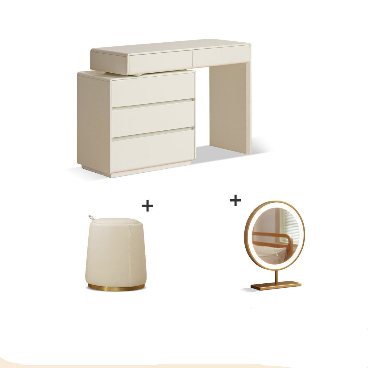 Poplar solid wood L shape Dressing table: