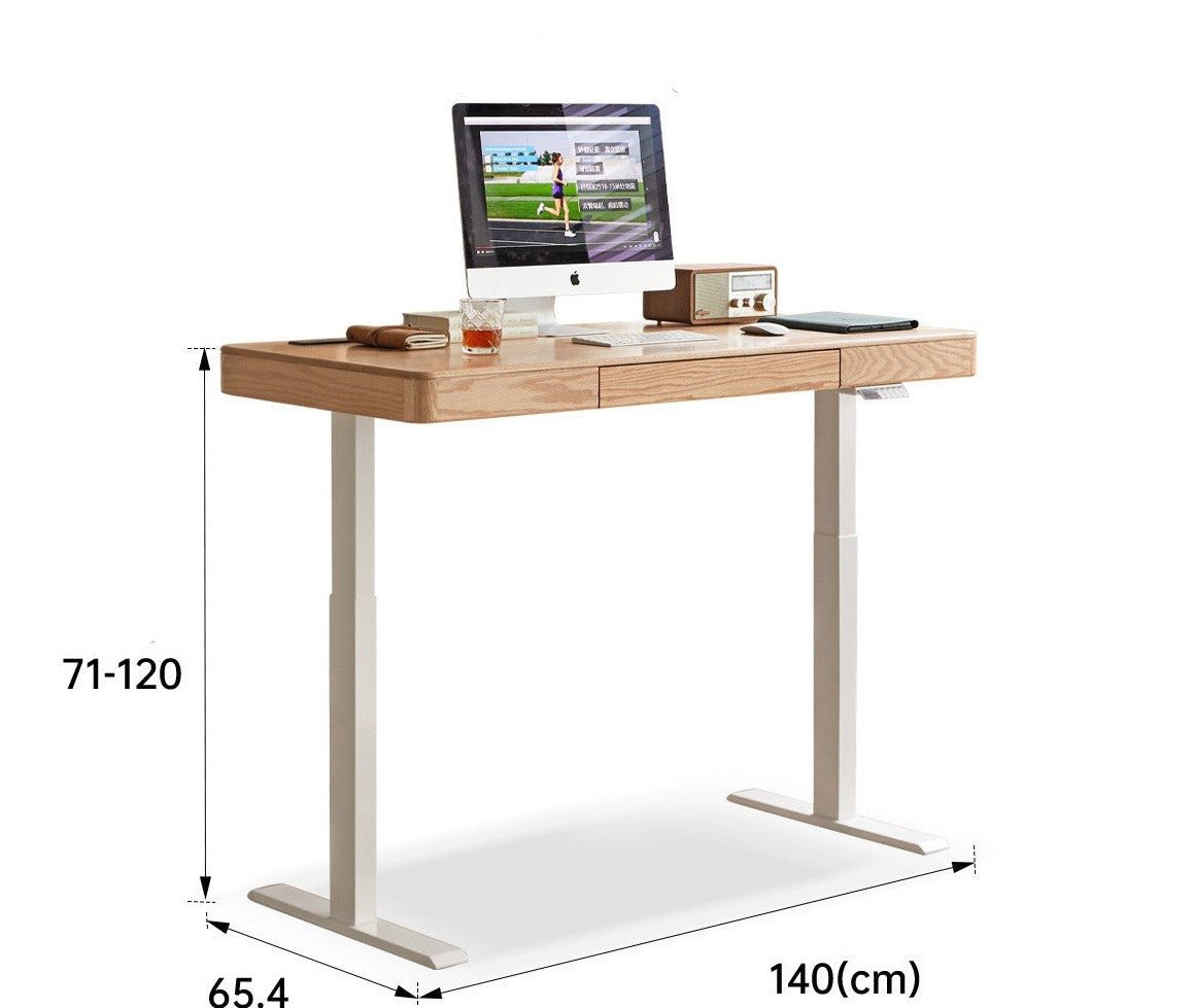 Oak Solid Wood Elevating Electric Multifunctional Standing Desk