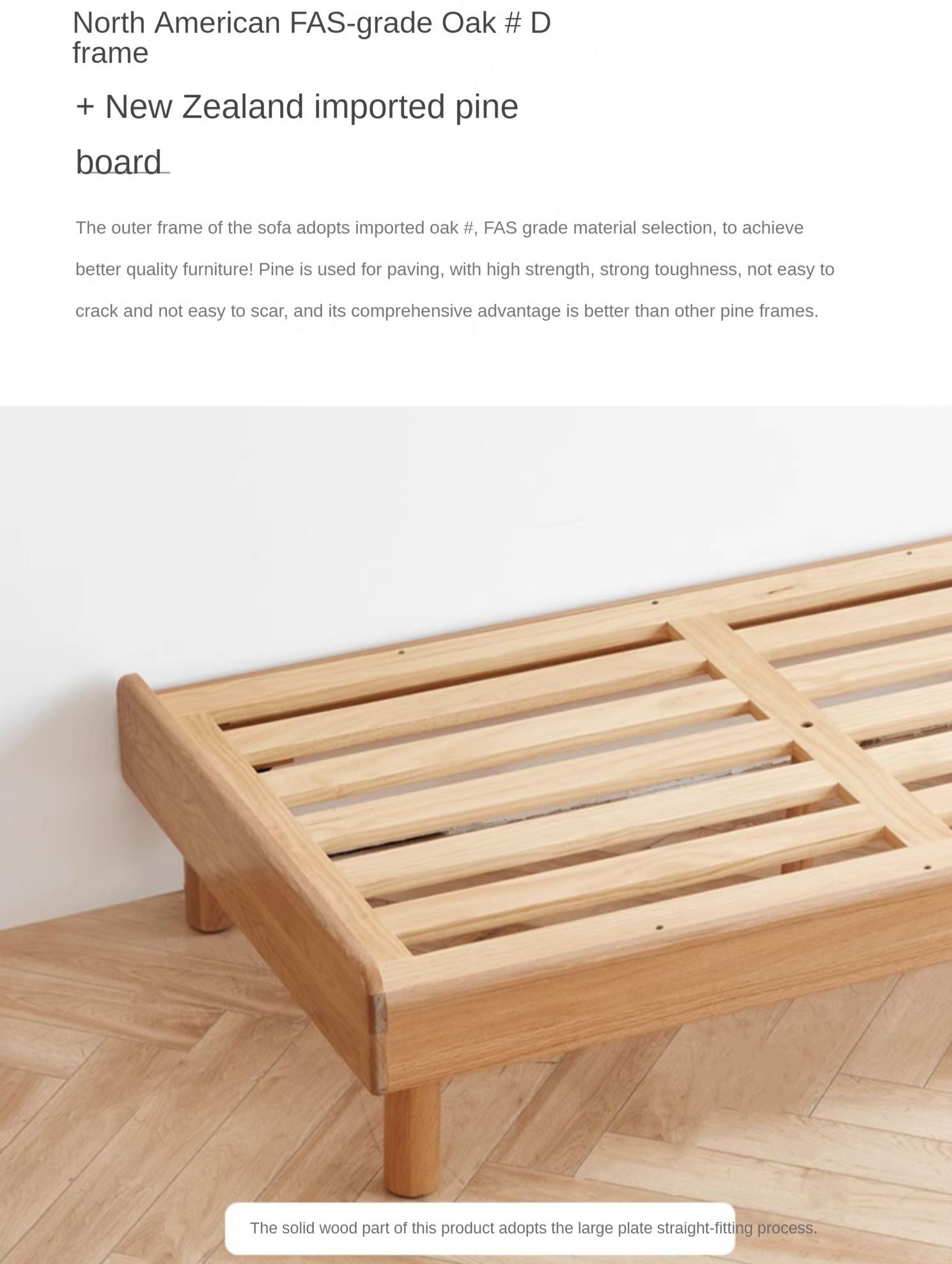 Oak solid wood tatami fabric sofa bed)